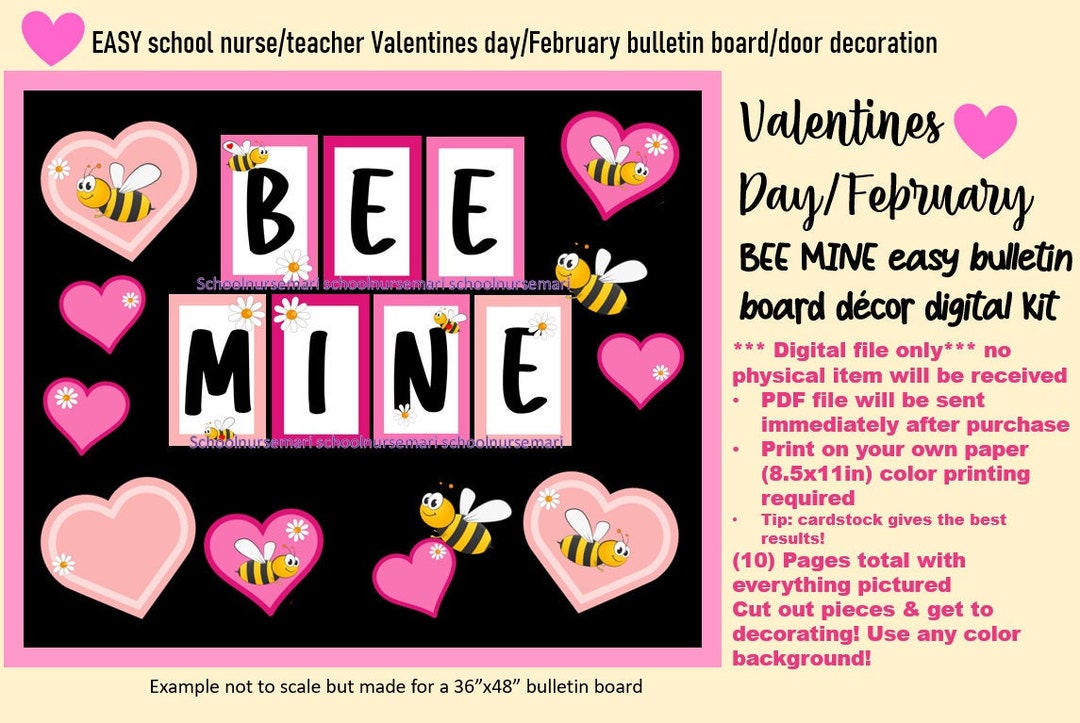 Easy Valentine's Day/bee Mine Bulletin Board/door Decor Kit for Nurses ...