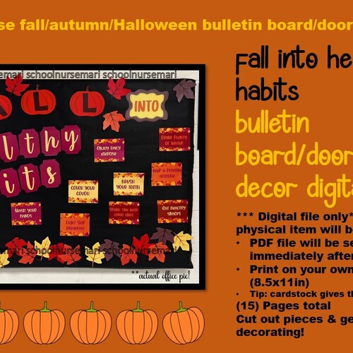 Fall Into Healthy Habits Bulletin Board/door Decor Kit for - Etsy