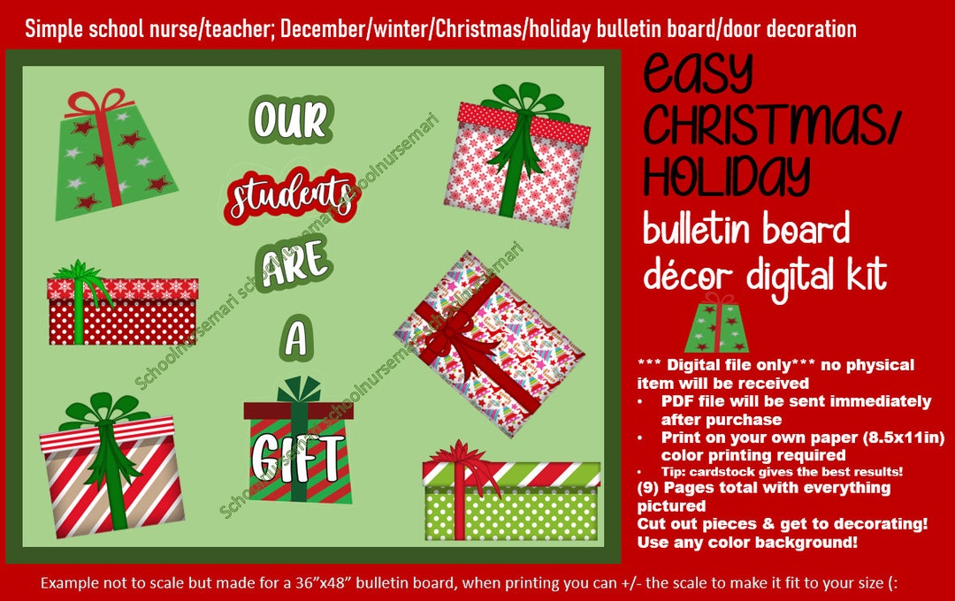Christmas/holiday/winter Bulletin Board/door Decor Kit for Nurses ...
