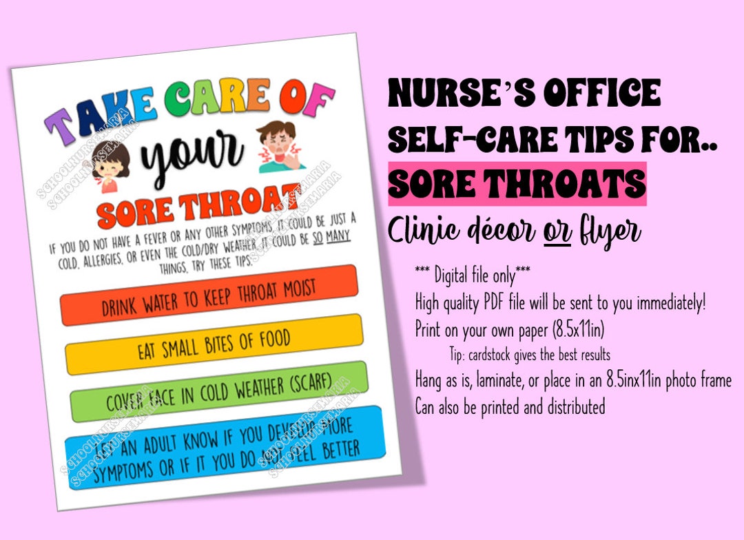 Nurse's Office/school Nurse Self Care Tips for Students and Kids for ...