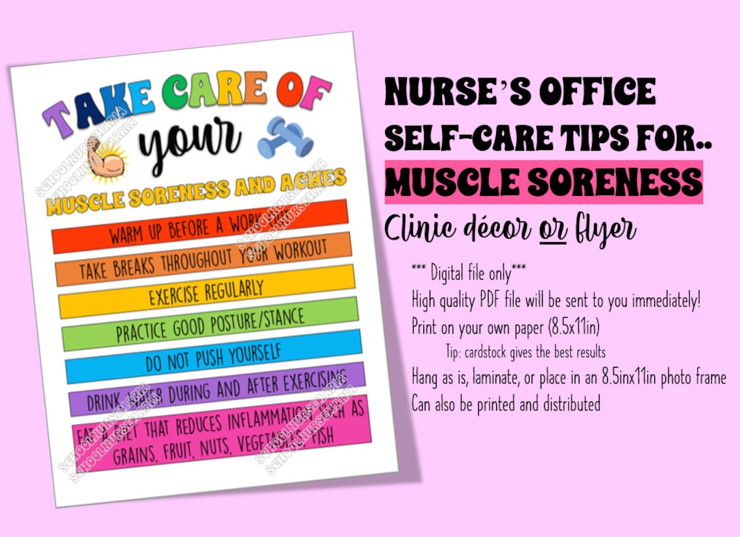 Nurse's Office/school Nurse Self Care Tips for Students and Kids for ...