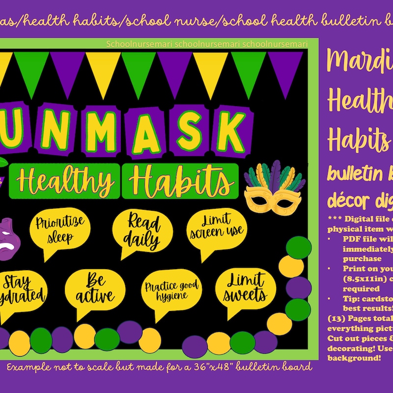 Mardi Gras Bulletin Board - Etsy