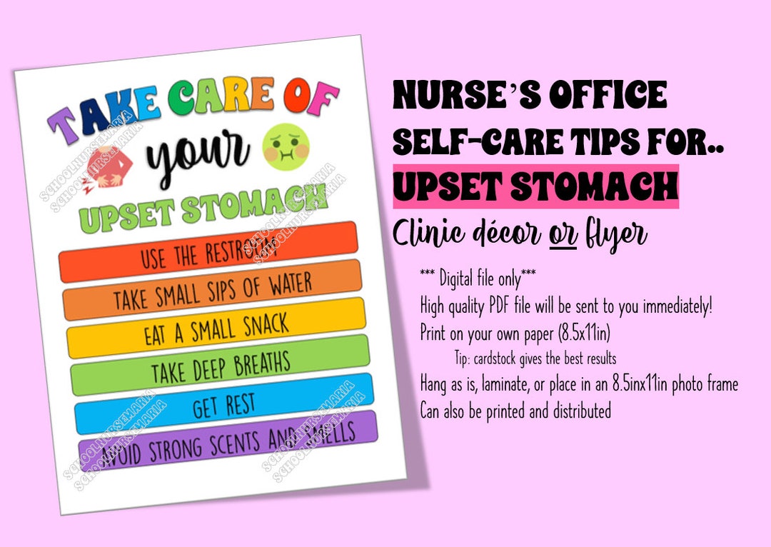 Nurse's Office/school Nurse Self Care Tips for Students and Kids for ...