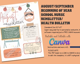 Editable Health Bulletin/newsletter for School Nurse/school Health ...