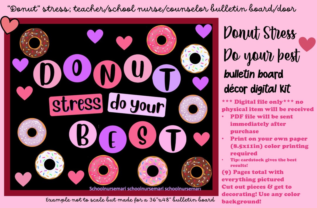 Valentine's Day/donut Stress Bulletin Board/door Decor Kit for ...
