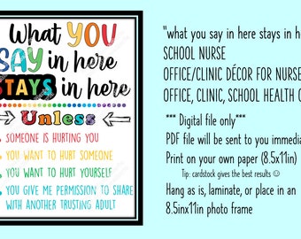 School Nurse Sign Bitmoji Edition Personalized PDF for - Etsy