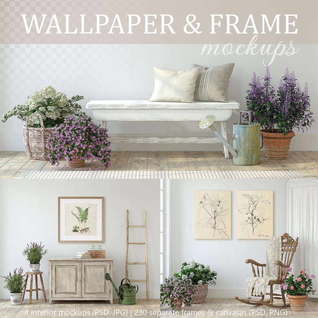 SUMMER IN PROVENCE Wall & Frame Mockups | Adjustable Frames | Blank ...