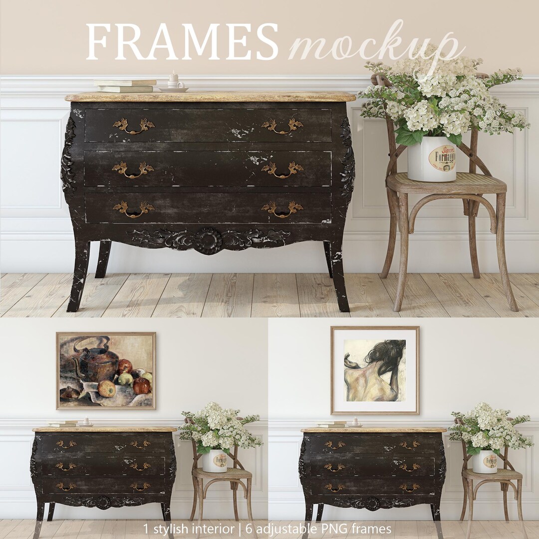 Provence Frame Mockup: 6 Adjustable PSD Frames (digital File) - Etsy