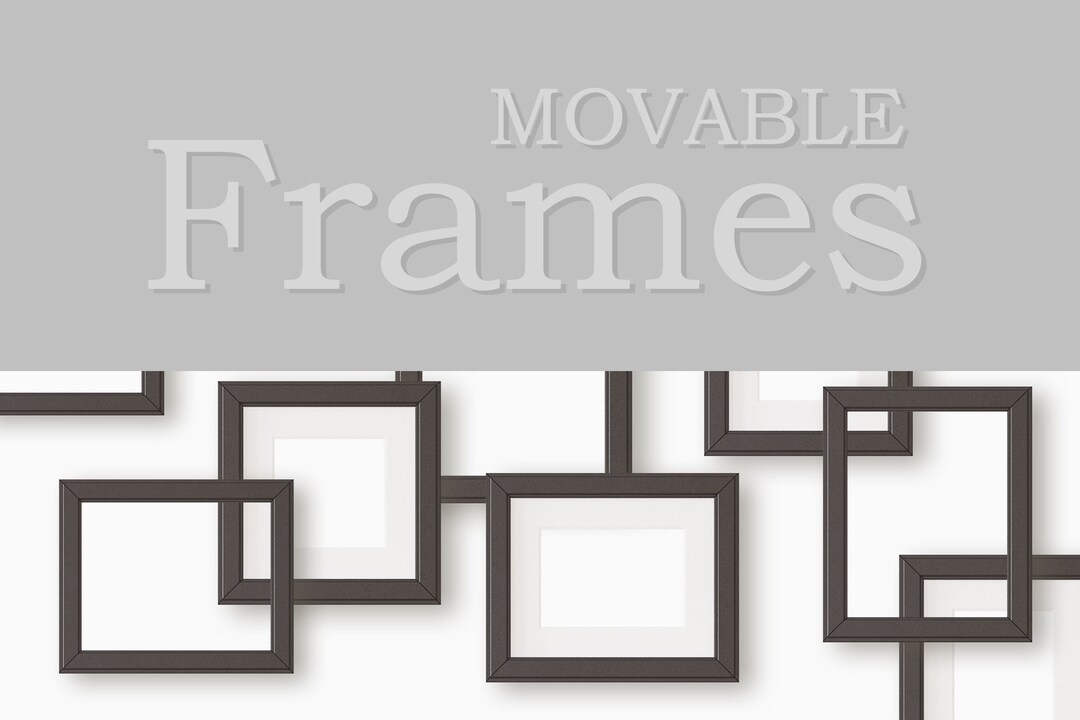 Movable PNG. Frames | Wide Black - Etsy