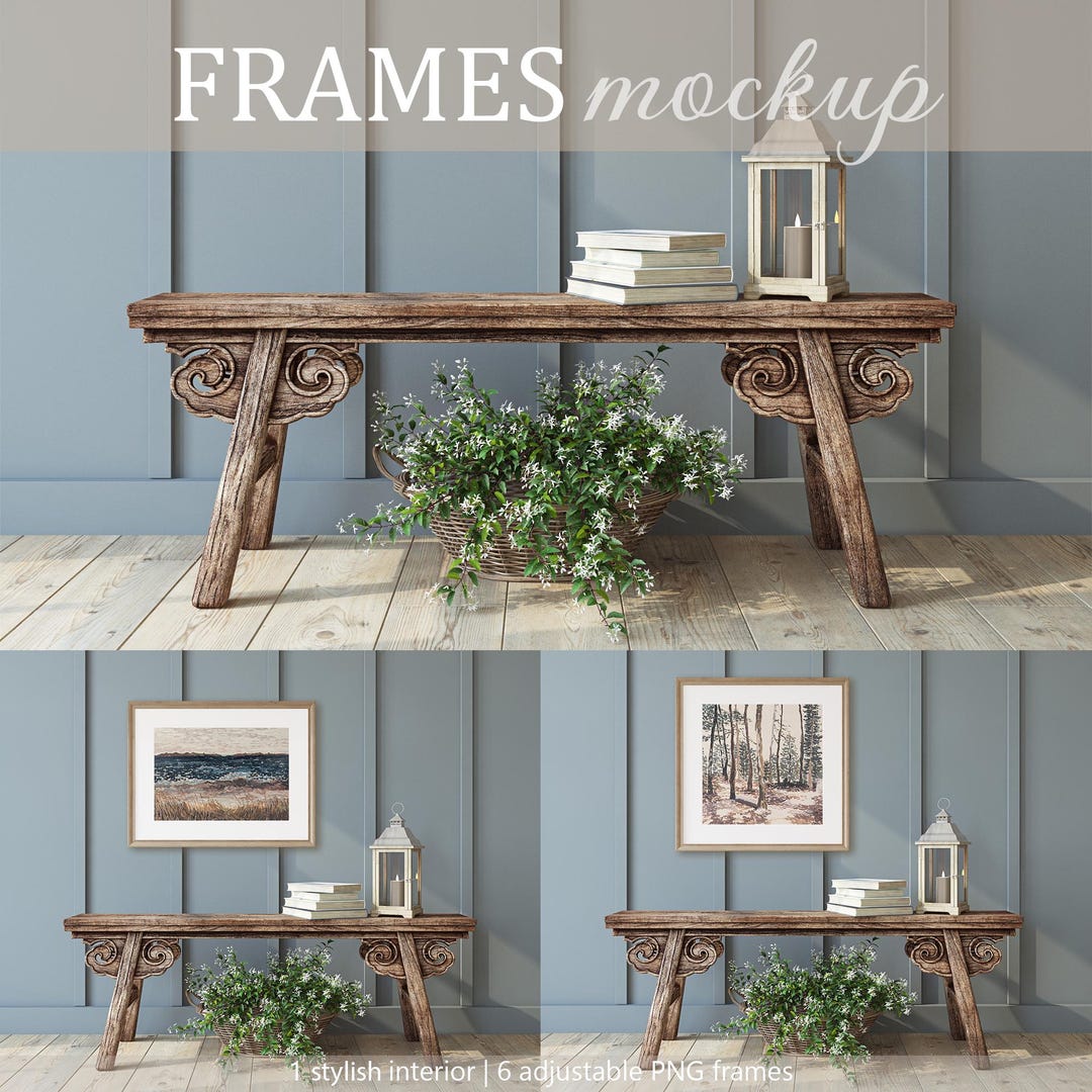 ENTRYWAY Frames Mockup | 6 PSD Frames | Adjustable Frames | Blank Wall ...
