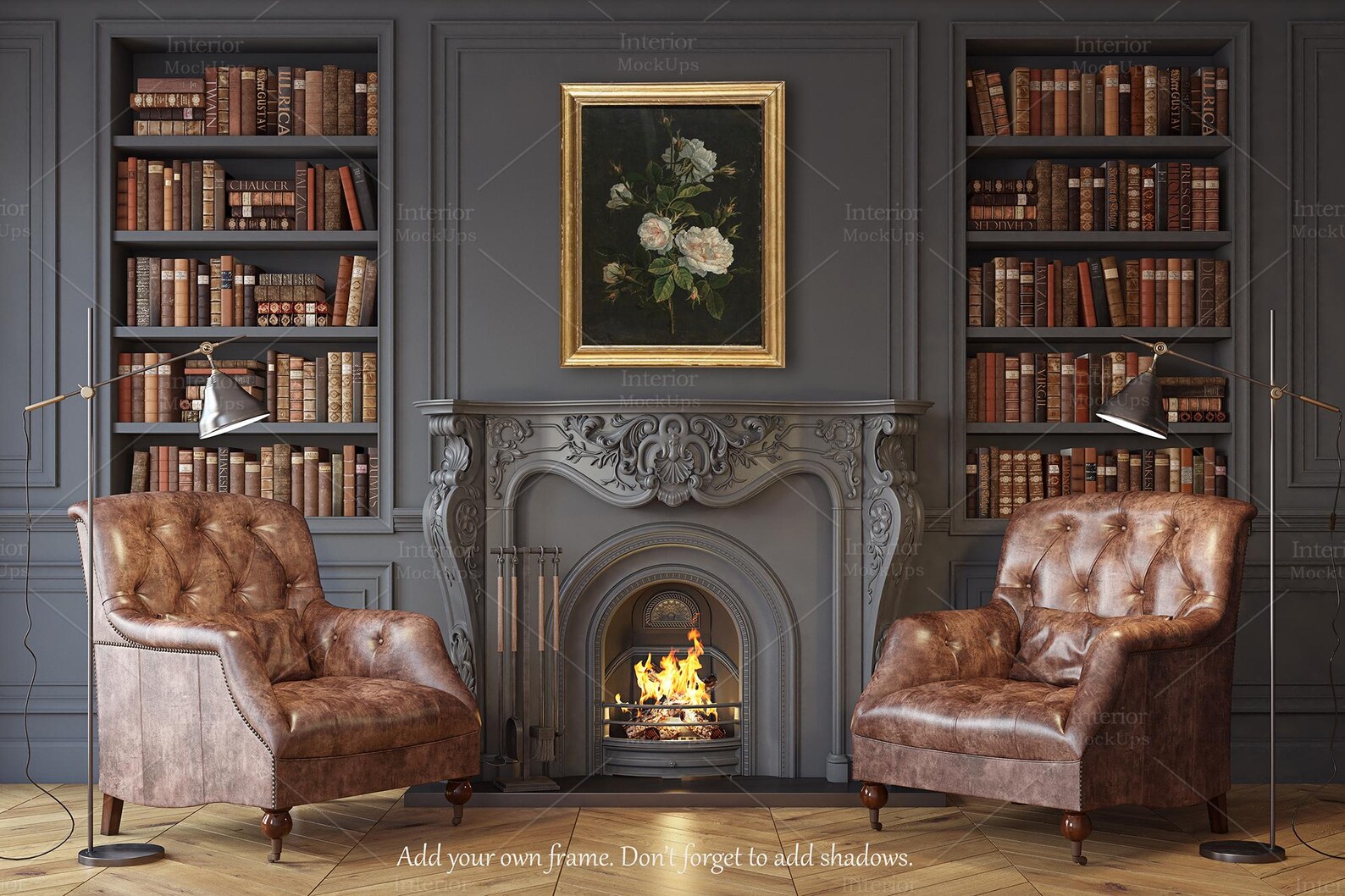 Dark Academia Frame Mockups: Interior Display (PSD, JPG) - Etsy