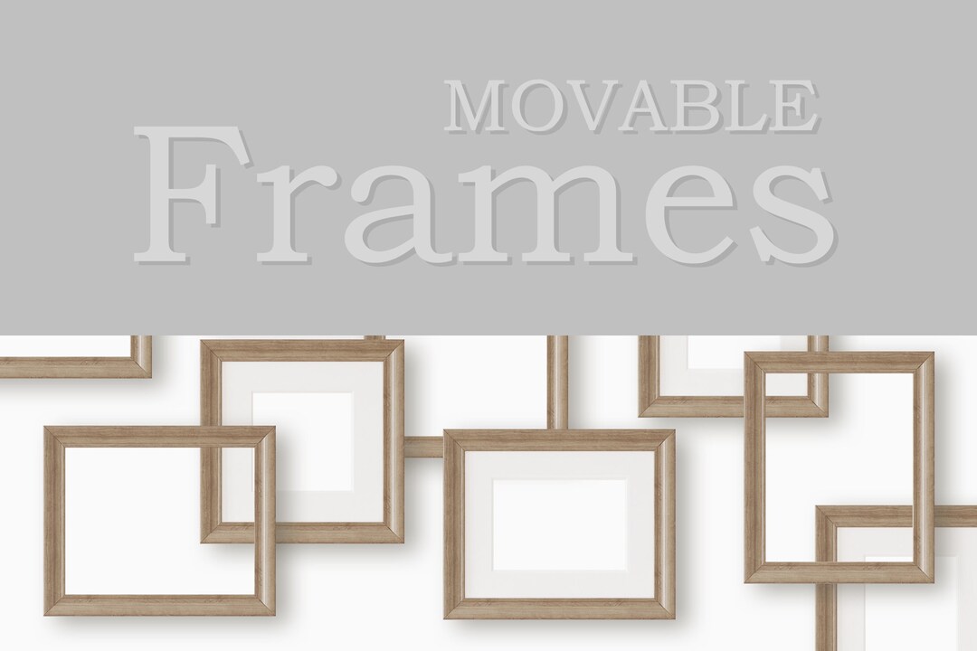 Movable PNG Frames | Wide Wooden - Etsy