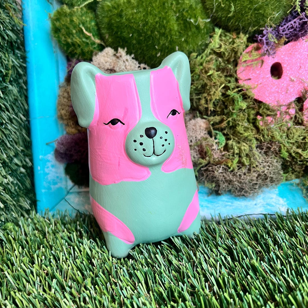 Cute Pink Dog Planter - Etsy