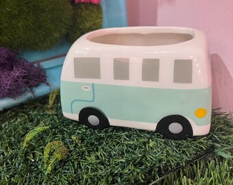 Ceramic VW Bus Planter, Hippie Bus Ceramic Planter, Groovy 70s 80s ...