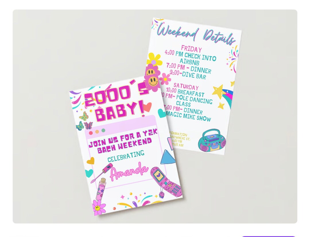 2000s Bachelorette Party Invite - Etsy