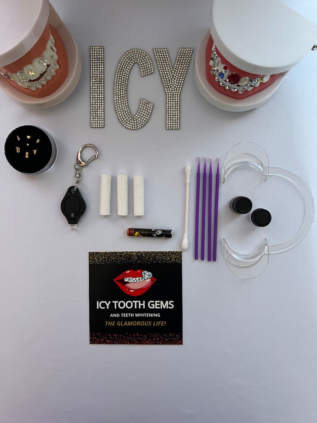 18 Kt Gold Tooth Gem Kit, 1 Pc, Dental Adhesive, Instructions, UV LED ...