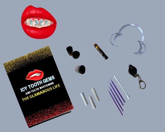 Tooth Gem Kit butterfly, 6 Pcs, Dental Adhesive, Instructions, UV LED ...