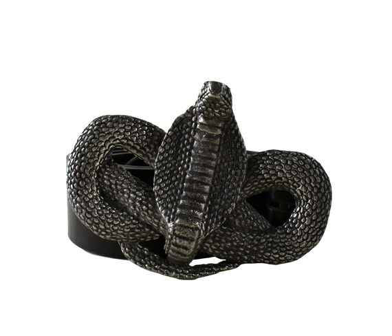 Cobra Snake Leather Belt + Buckle - Gem