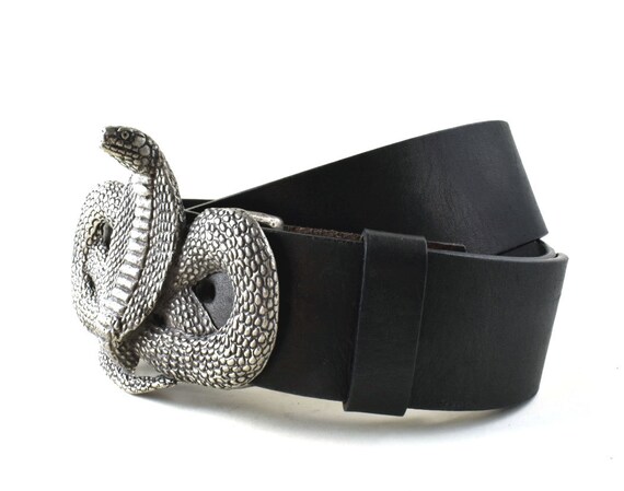 Cobra Snake Leather Belt + Buckle - Gem