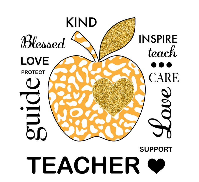 Apple Heart Teacher SVG Teacher SVG Digital Download/cricut - Etsy
