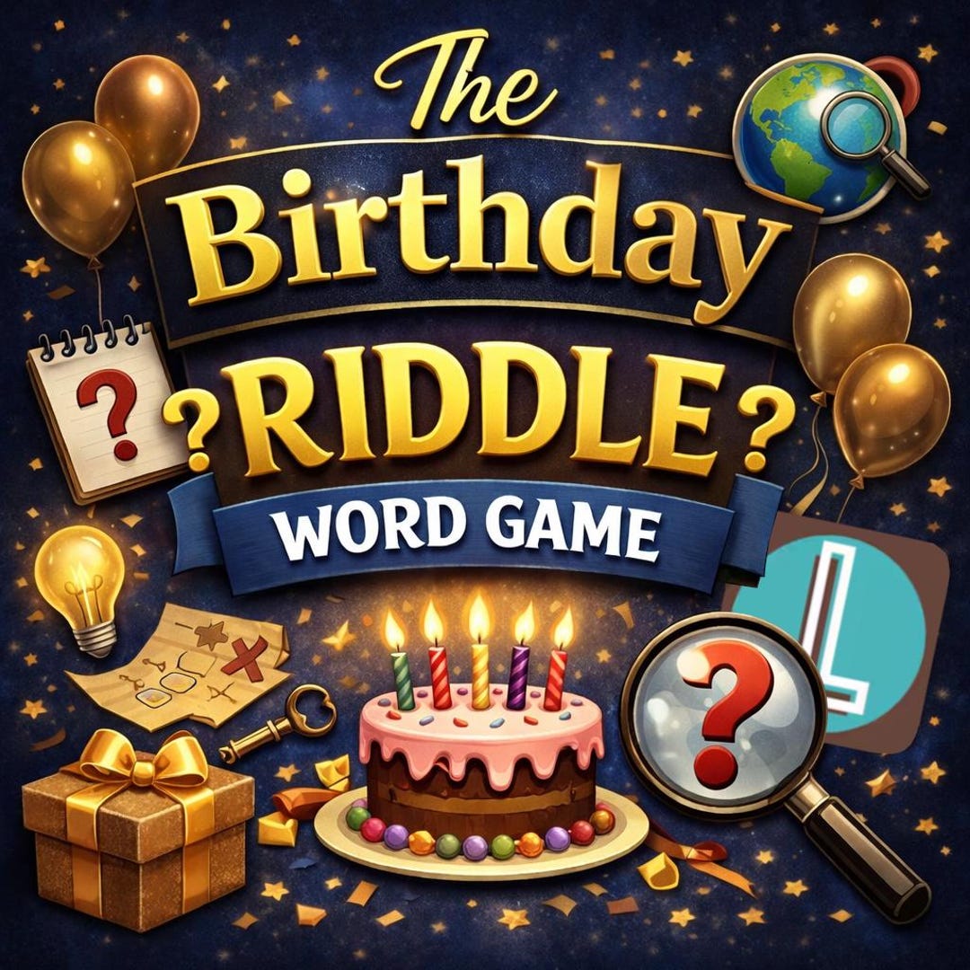 The Birthday Riddle Word Game - Etsy