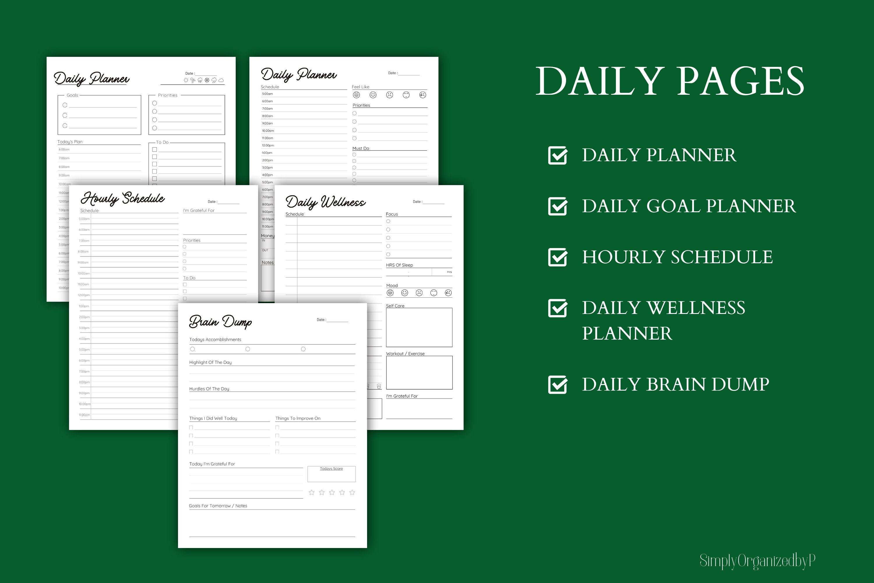 Personal Planner Bundle, Printable Daily, Weekly, Monthly Planner ...