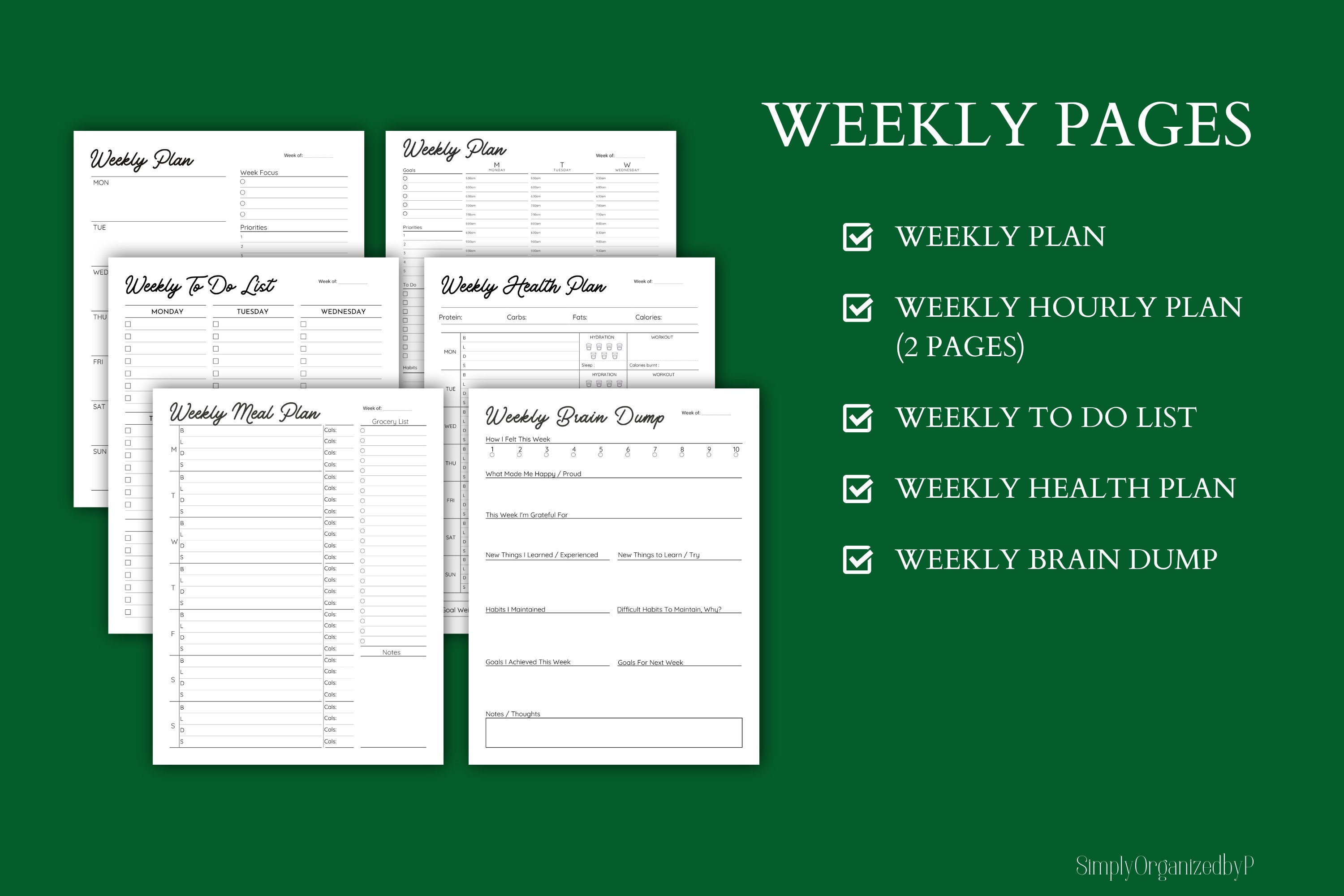 Personal Planner Bundle, Printable Daily, Weekly, Monthly Planner ...