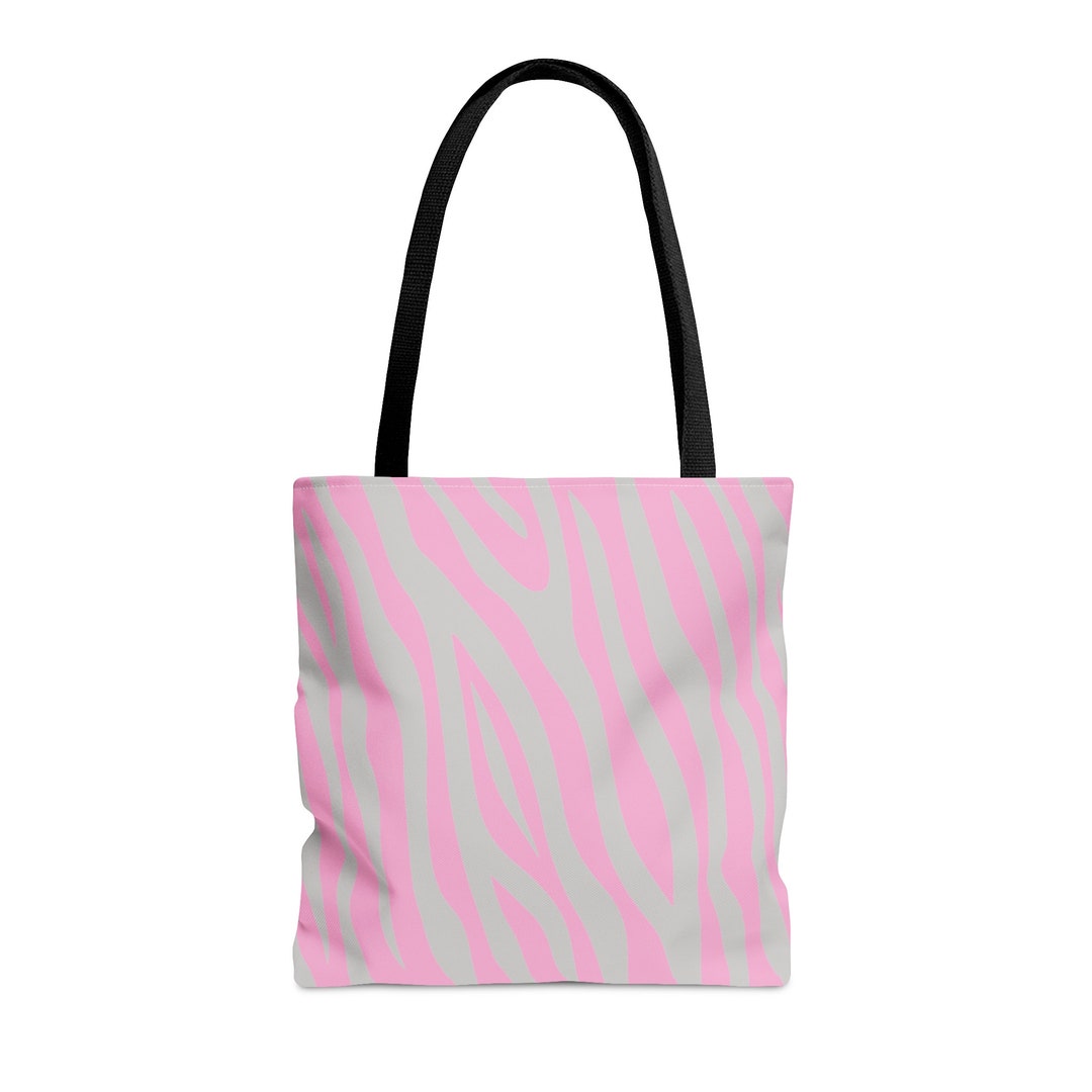 Pink & Grey Zebra Tote Bag, Mothers Day Gift, Trendy Zebra Shoulder Bag ...