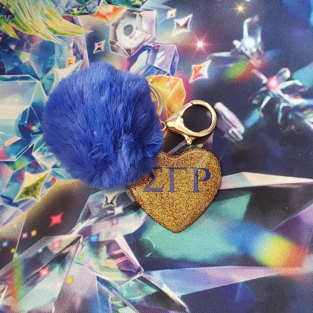 Sigma Gamma Rho Keychain With Pompom | Sgrho | Pretty Poodle | Keychain ...