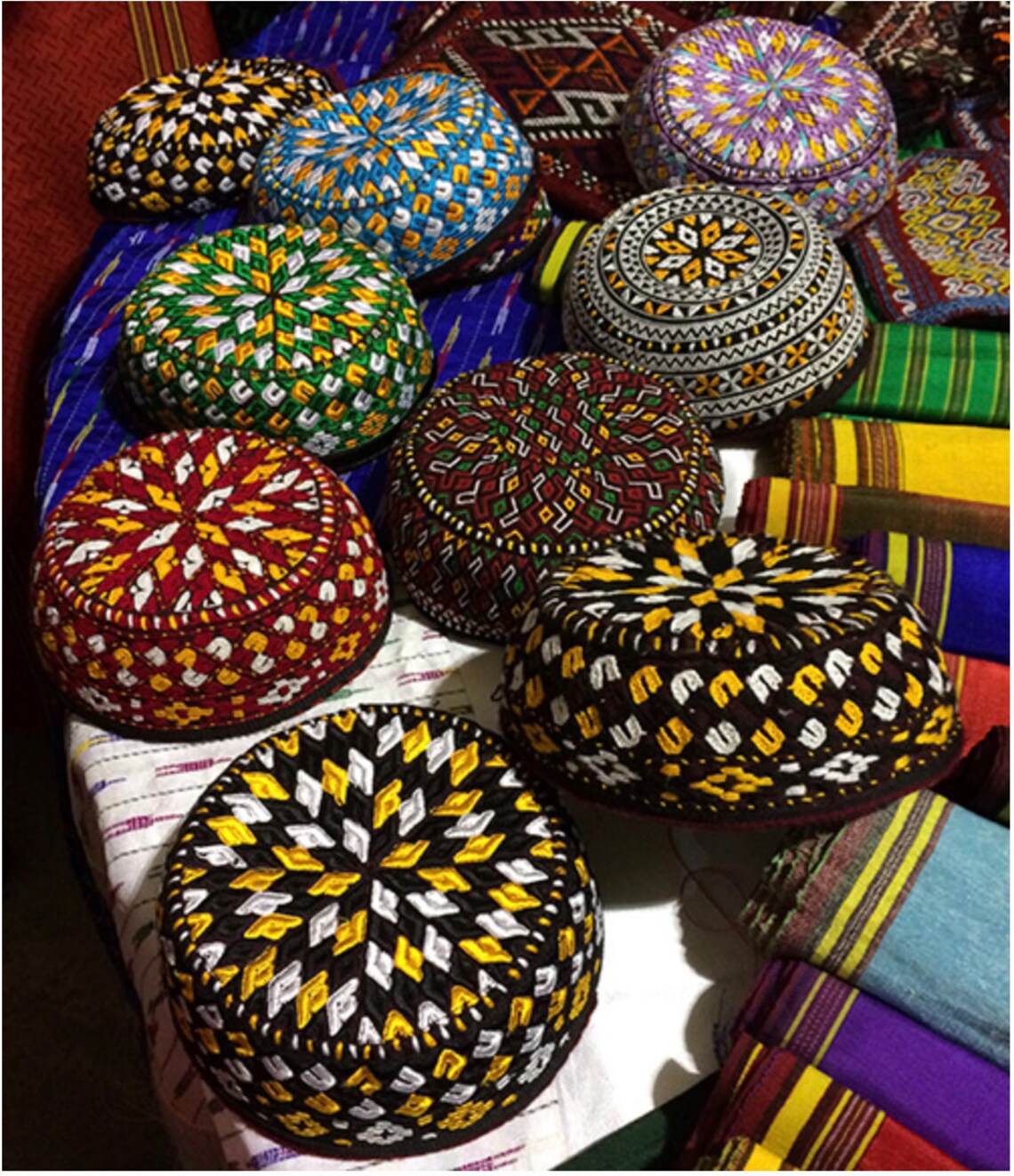 Turkmen Headdress (women Takhya), Embroidered Hat, Turkmen Hat, Boho ...