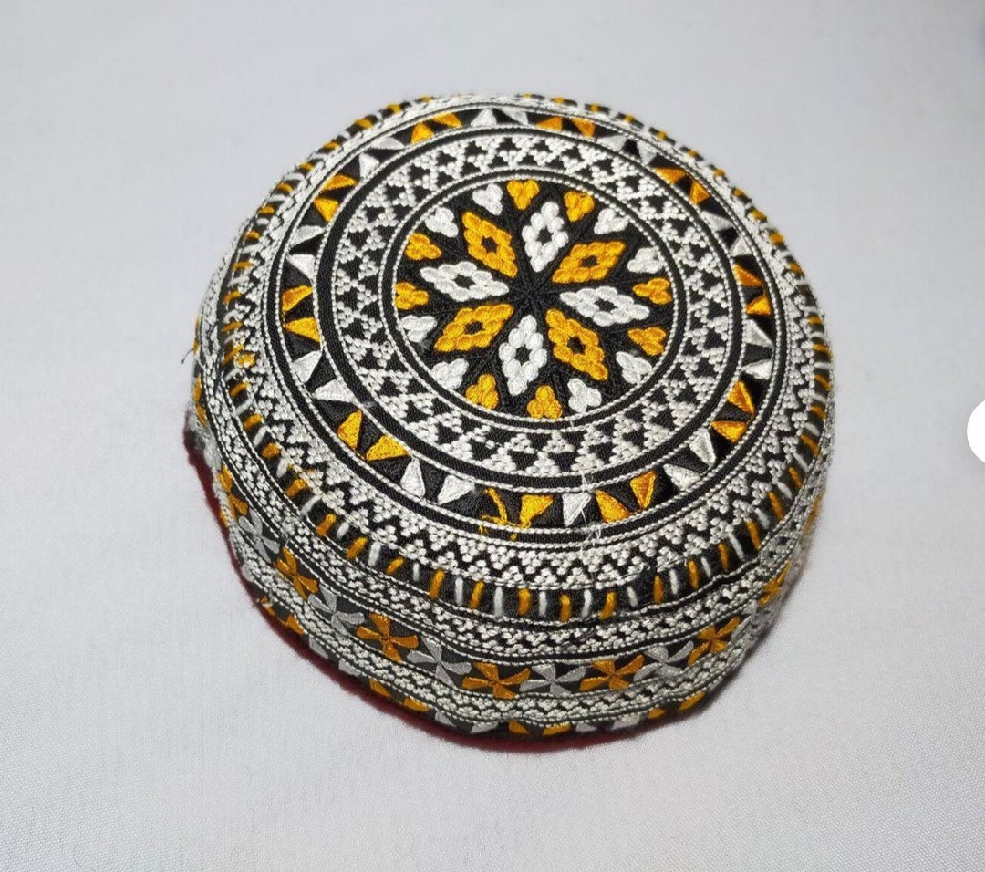 Turkmen Headdress (men Takhya), Embroidered Hat, Turkmen Hat, Boho Hat ...