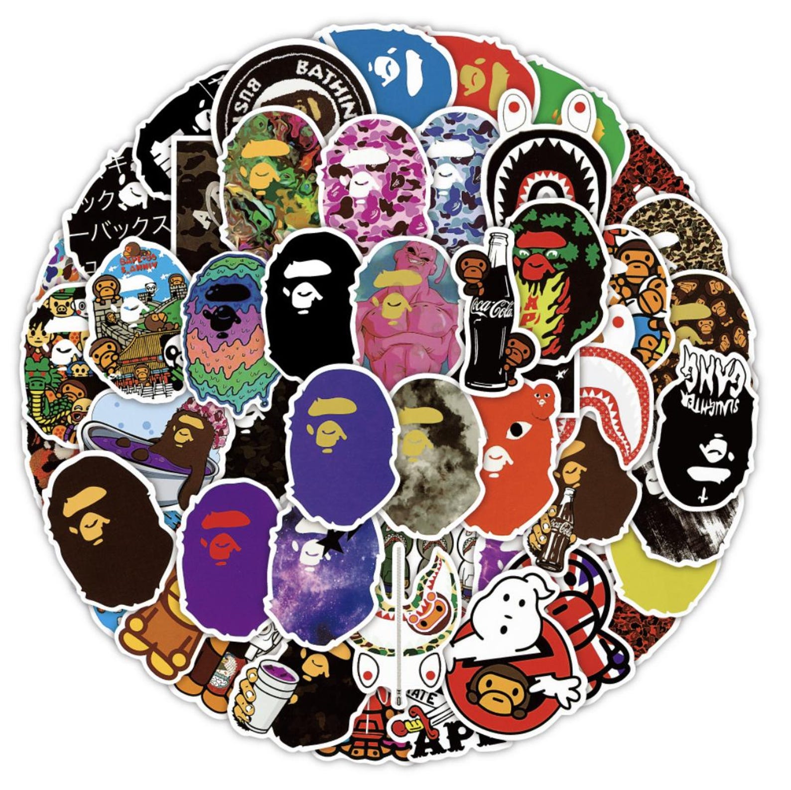 50 Pcs Japanese Anime Ape Stickers Collection Vinyl Waterproof Stickers ...