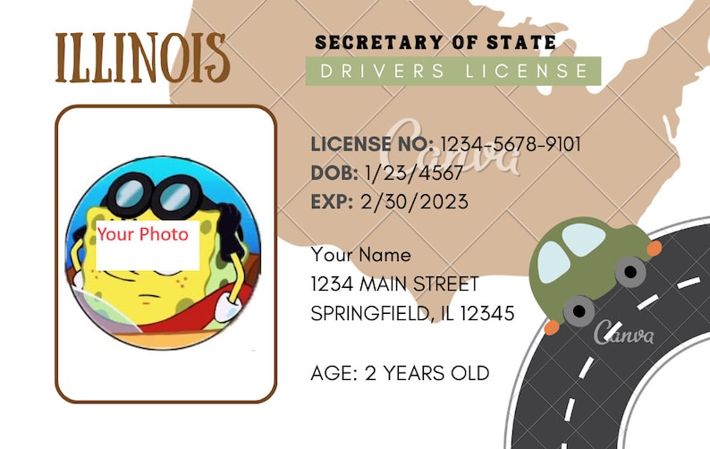 Kids Pretend Physical Card Driving License, Imaginative Play, Editable ...