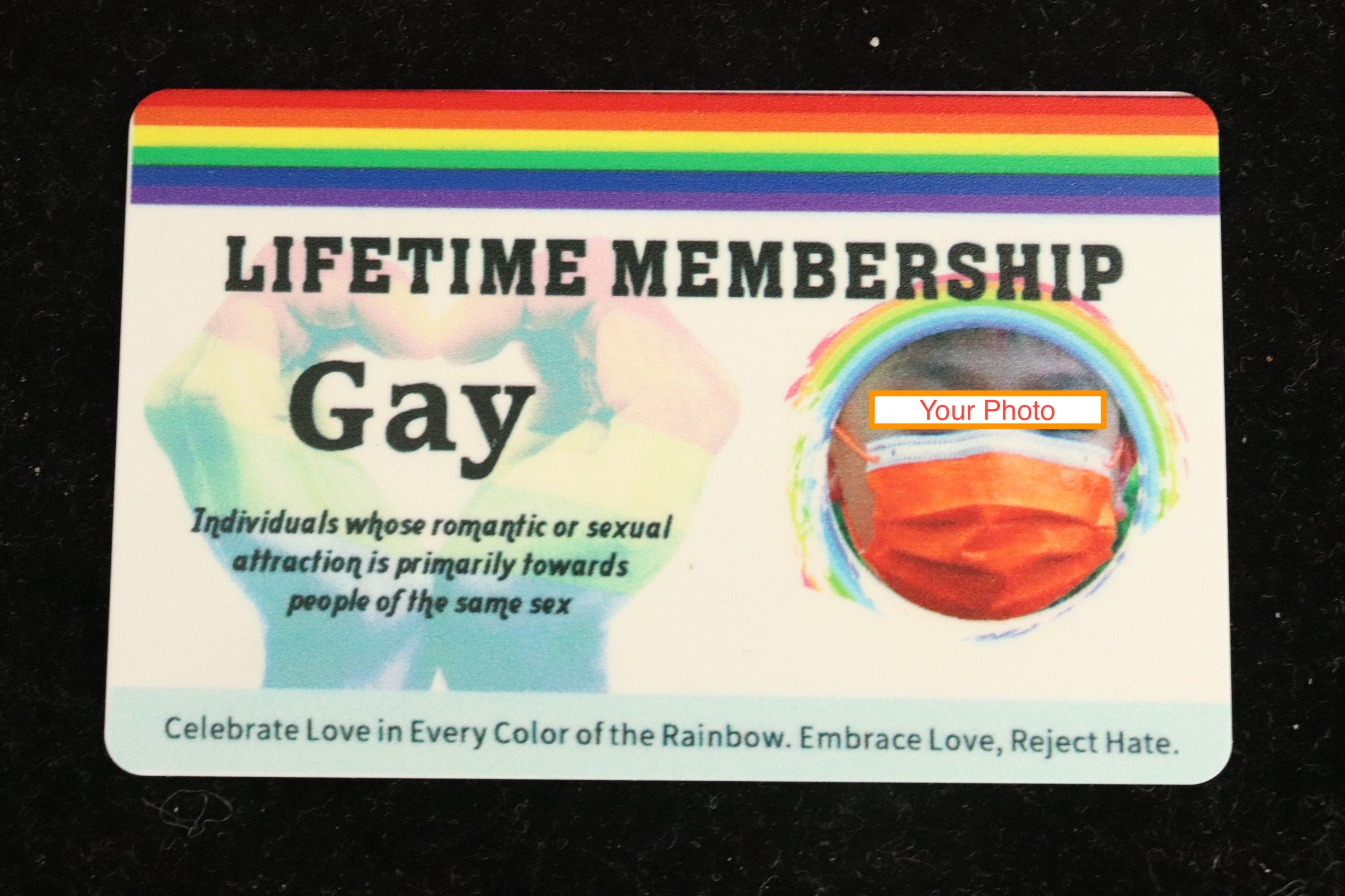 Transgender Lifetime Membership Card Pride Card Tailor Made LGBT ...