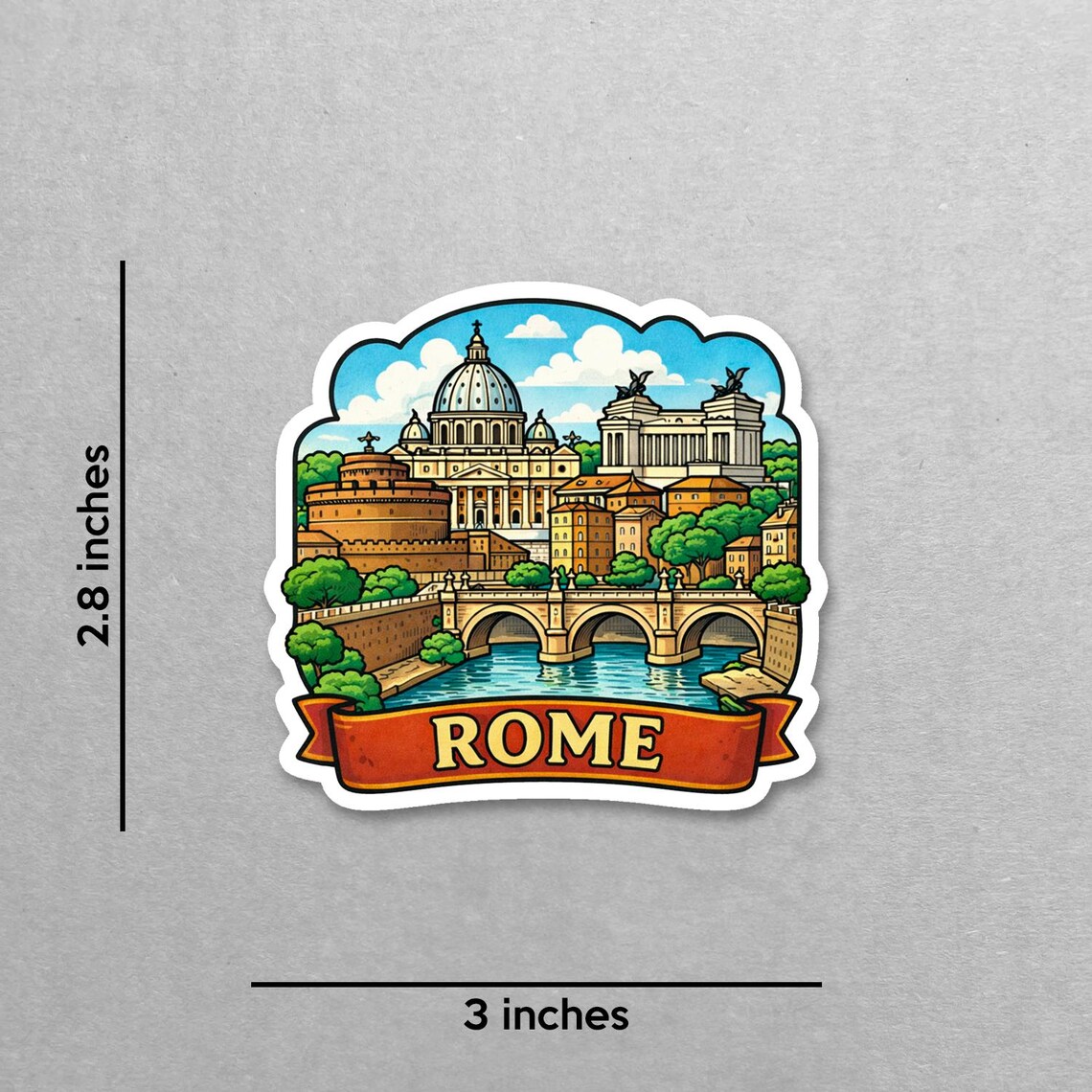 Rome Travel Sticker - Matte Vinyl Die Cut Sticker - Etsy