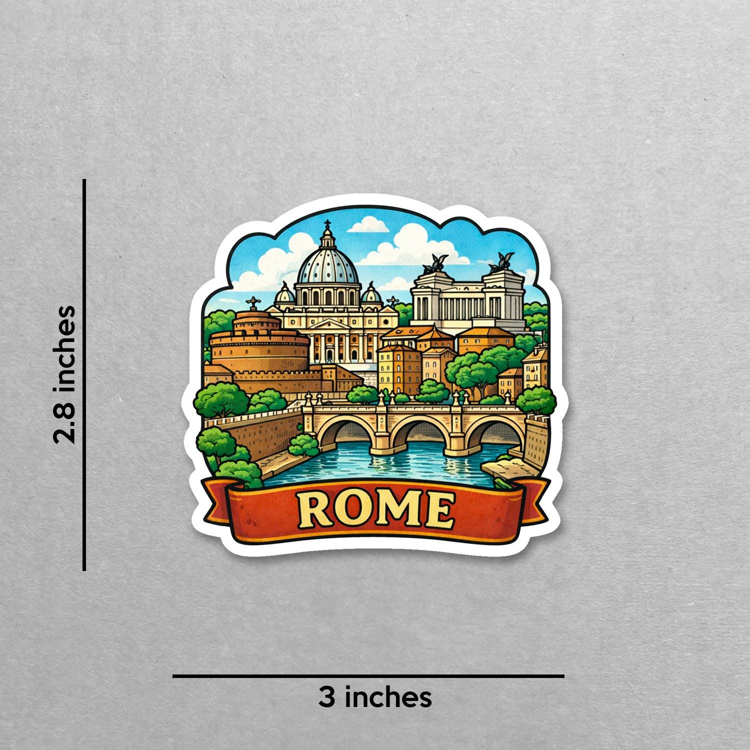 Rome Travel Sticker - Matte Vinyl Die Cut Sticker - Etsy