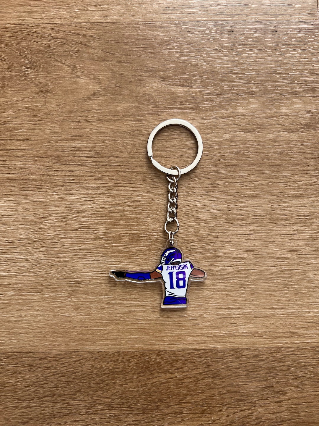 Minnesota Vikings Justin Jefferson Acrylic Keychain - Etsy