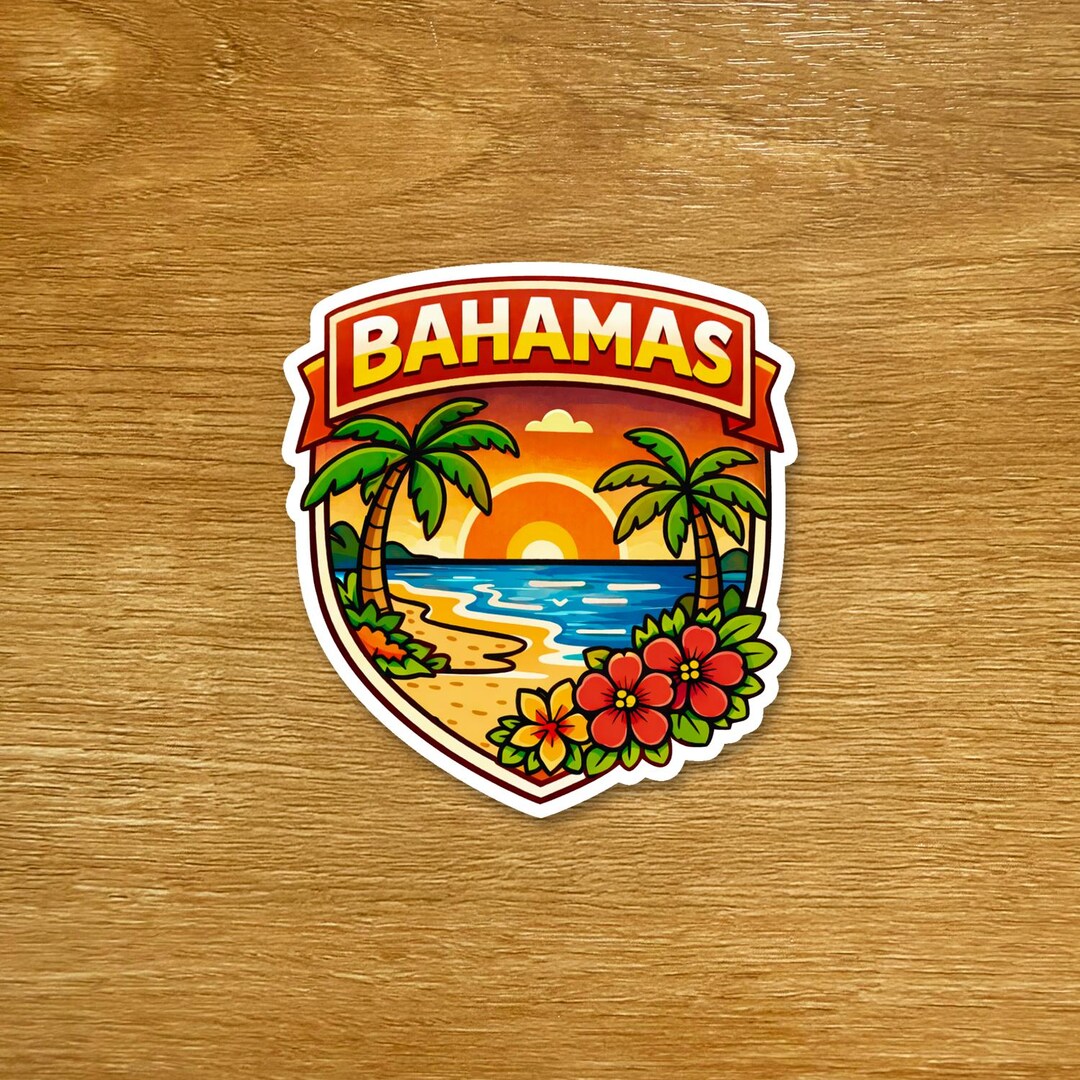 Bahamas Travel Sticker - Matte Vinyl Die Cut Sticker - Etsy UK