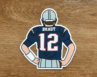 Waterproof Vinyl Sticker Fan Art of Tom Brady New England Patriots ...