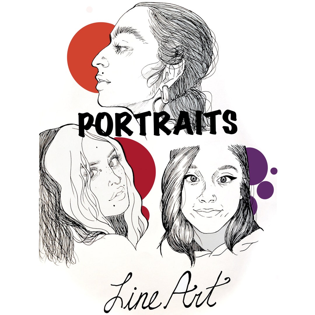 LINE ART ONLY- Custom Digital Portrait-personalized Photo-unique ...