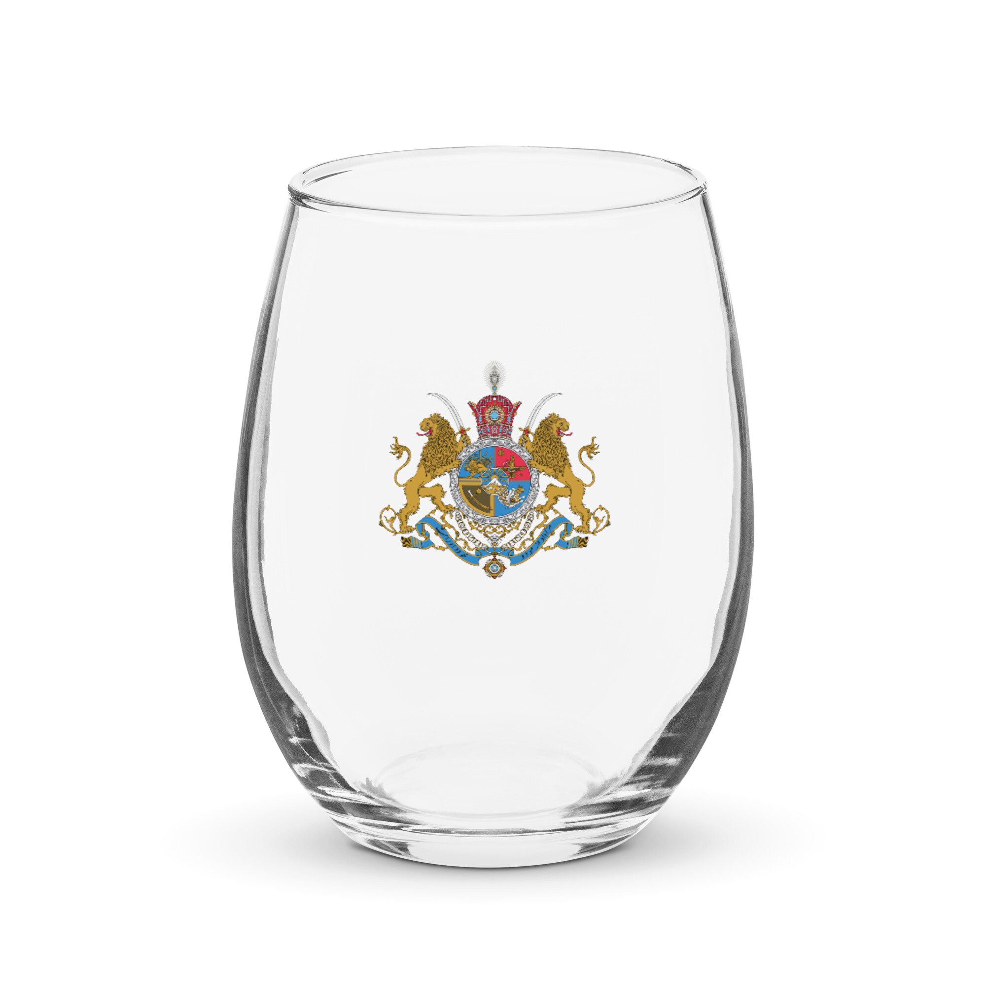 Imperial Coat of Arms of Pahlavi Iran Stemless Wine Glass - Etsy