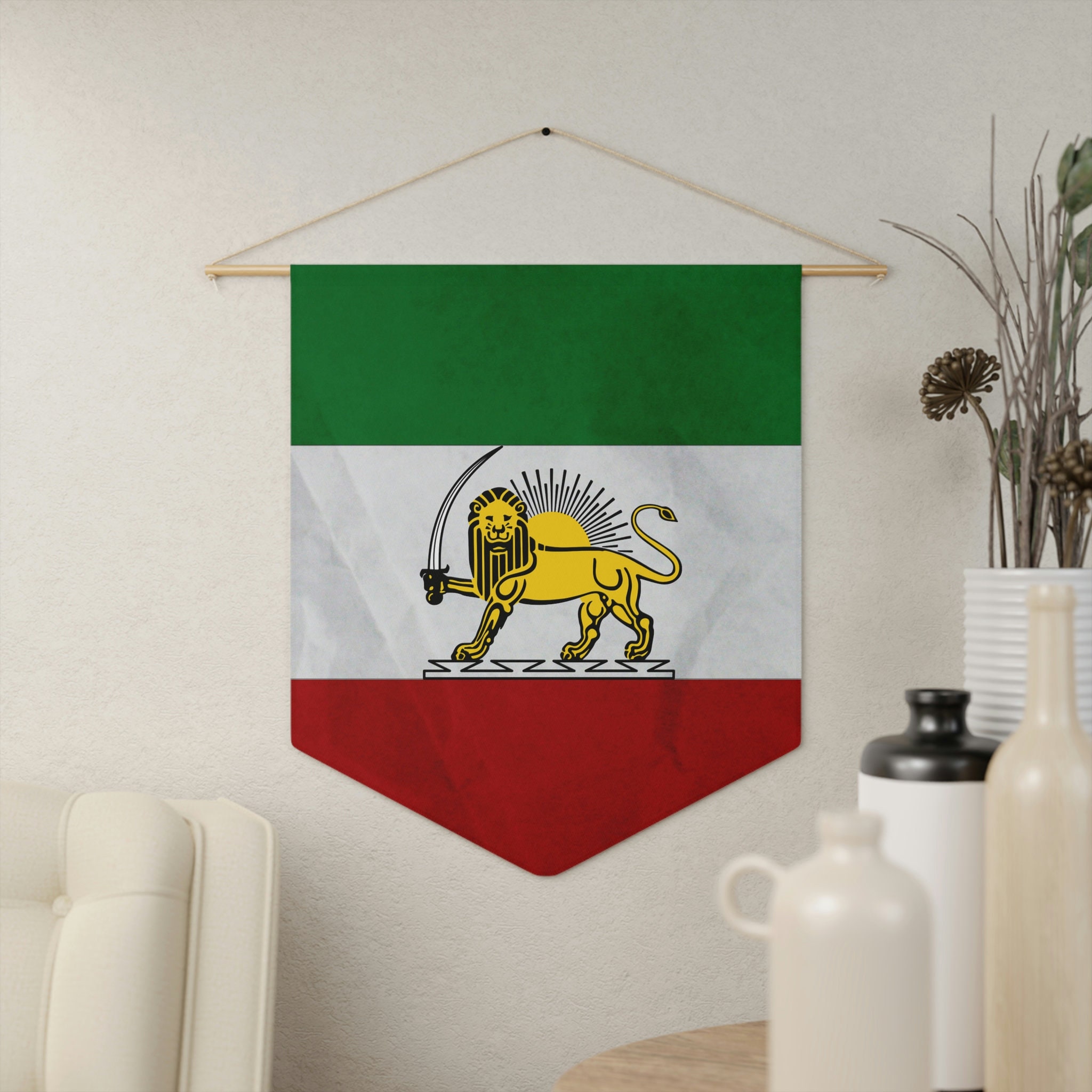 Flag of Pahlavi Dynasty of Iran Shir Khorshid Hanged Pennant - Etsy