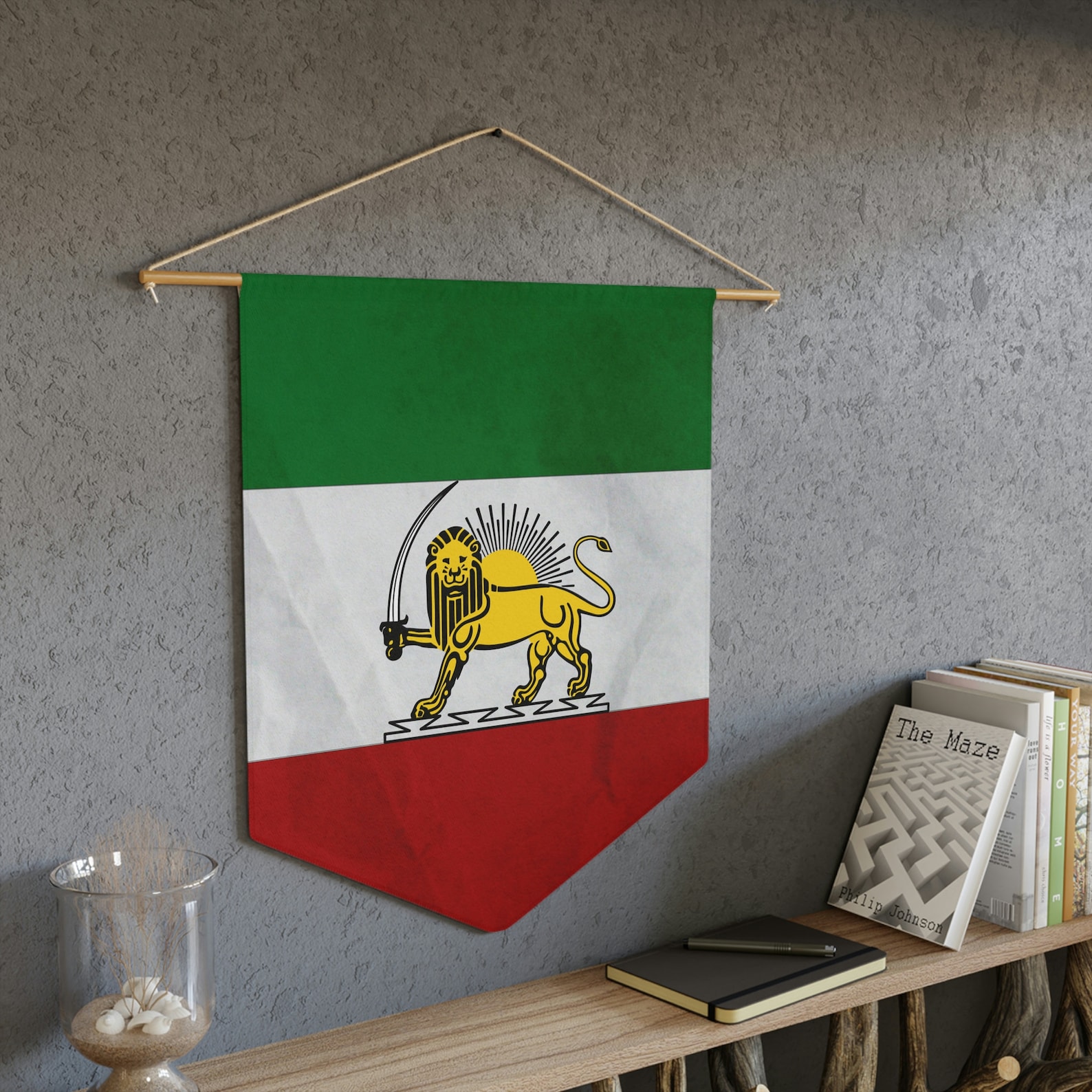 Flag of Pahlavi Dynasty of Iran Shir Khorshid Hanged Pennant - Etsy