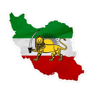 Shir Khorshid Flag Map of Iran Sticker (bubble Free) - Etsy