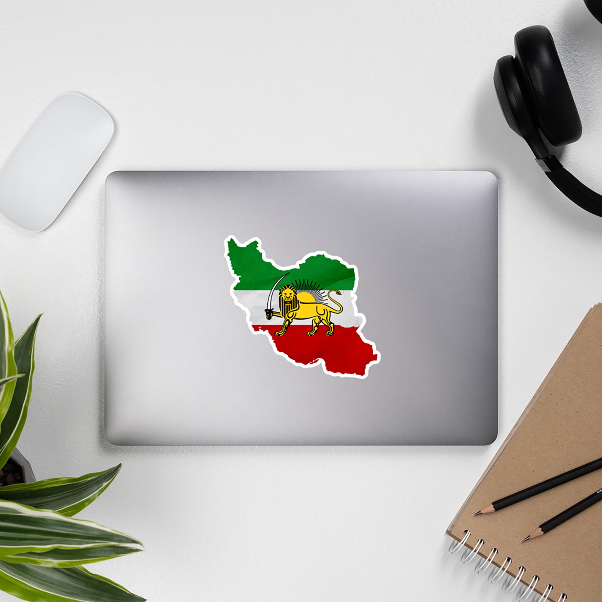 Shir Khorshid Flag Map of Iran Sticker bubble Free - Etsy