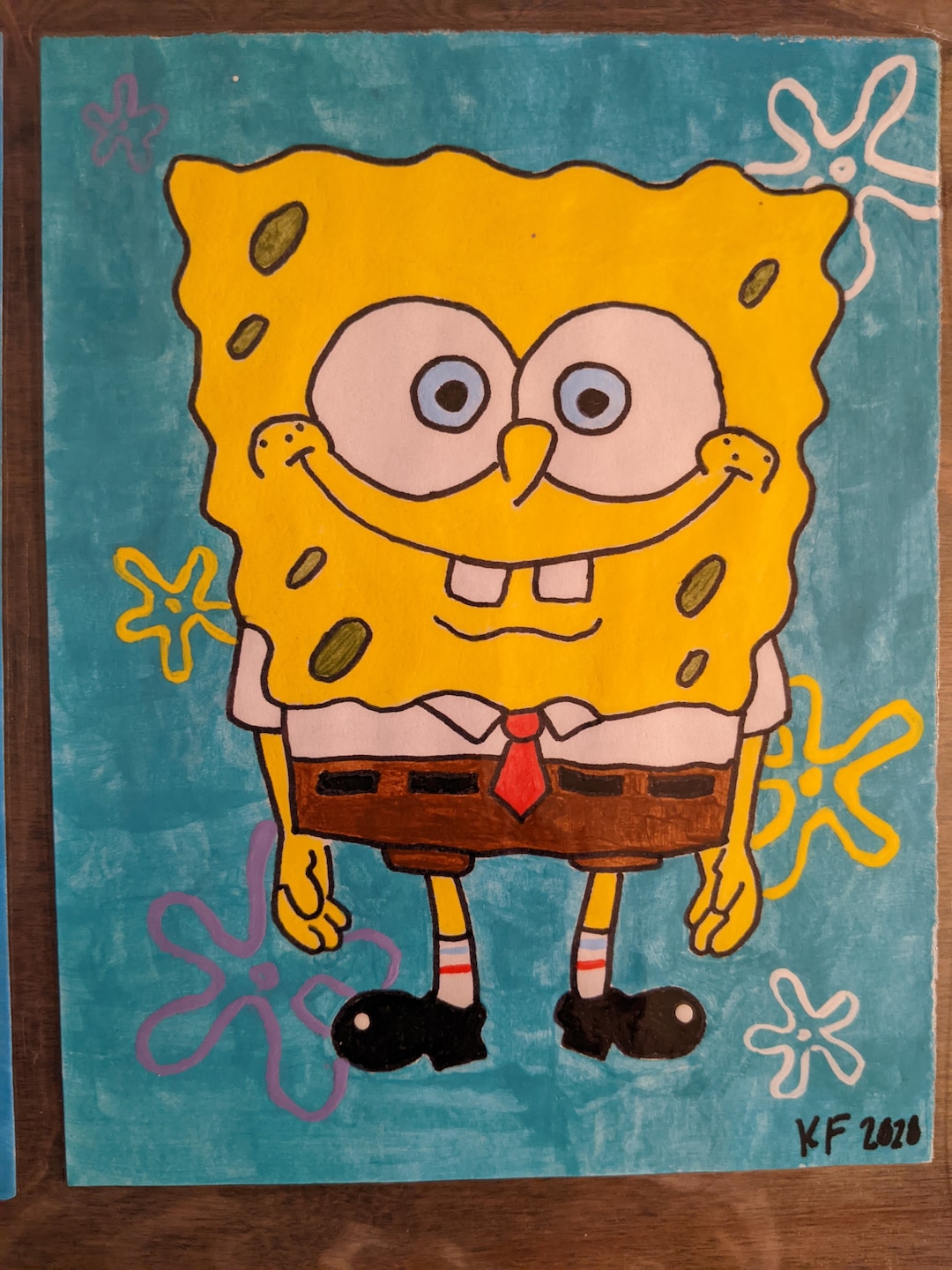 Spongebob Large Bookmark or Small Art Piece - Etsy