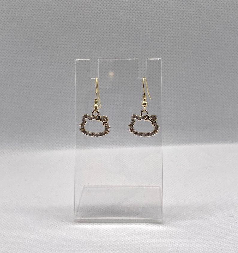 Hello Kitty Sparkly Gold Earrings - Etsy