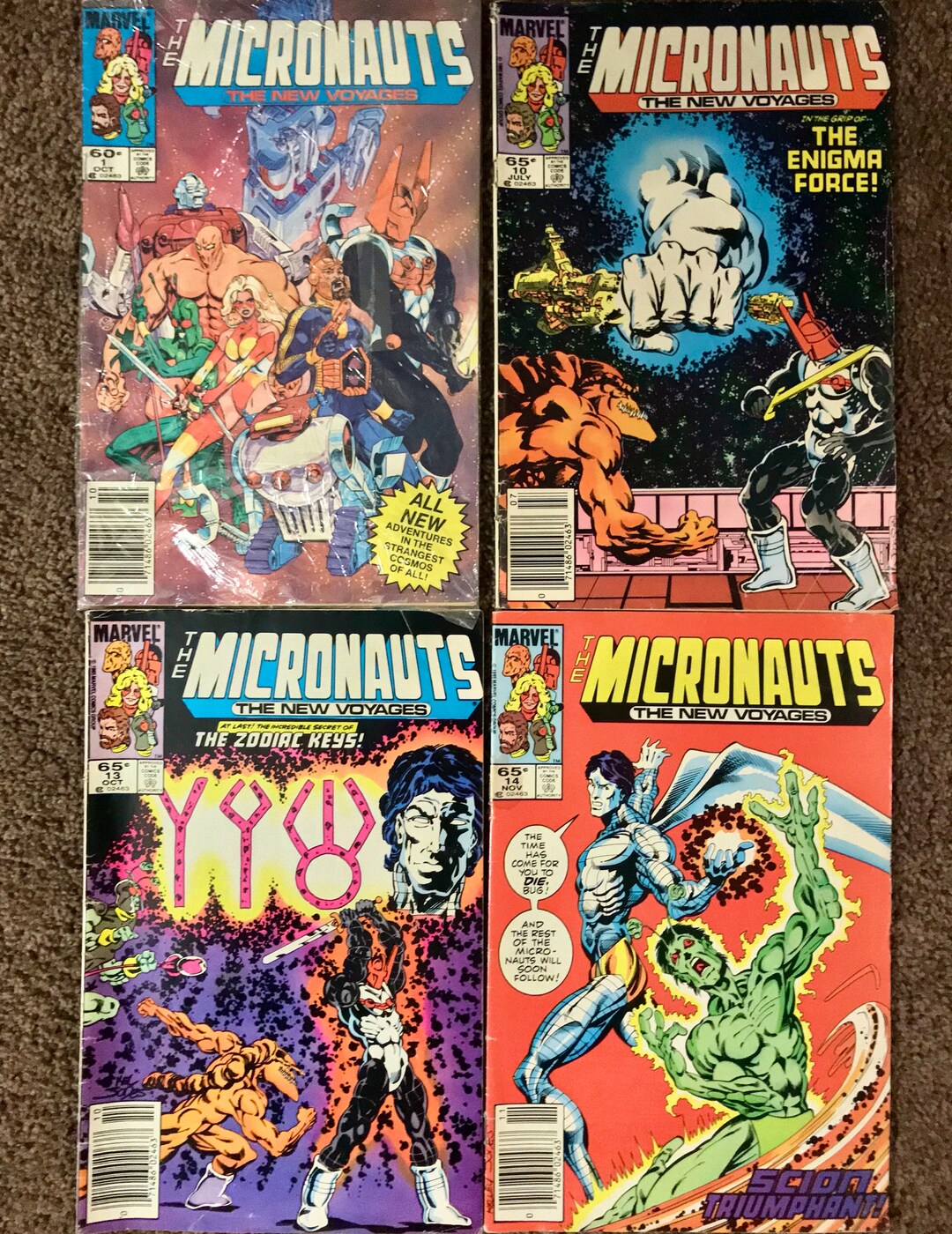 MICRONAUTS New Voyages Comic Books, Issues 01, 10, 13, 14 marvel, 1985 ...