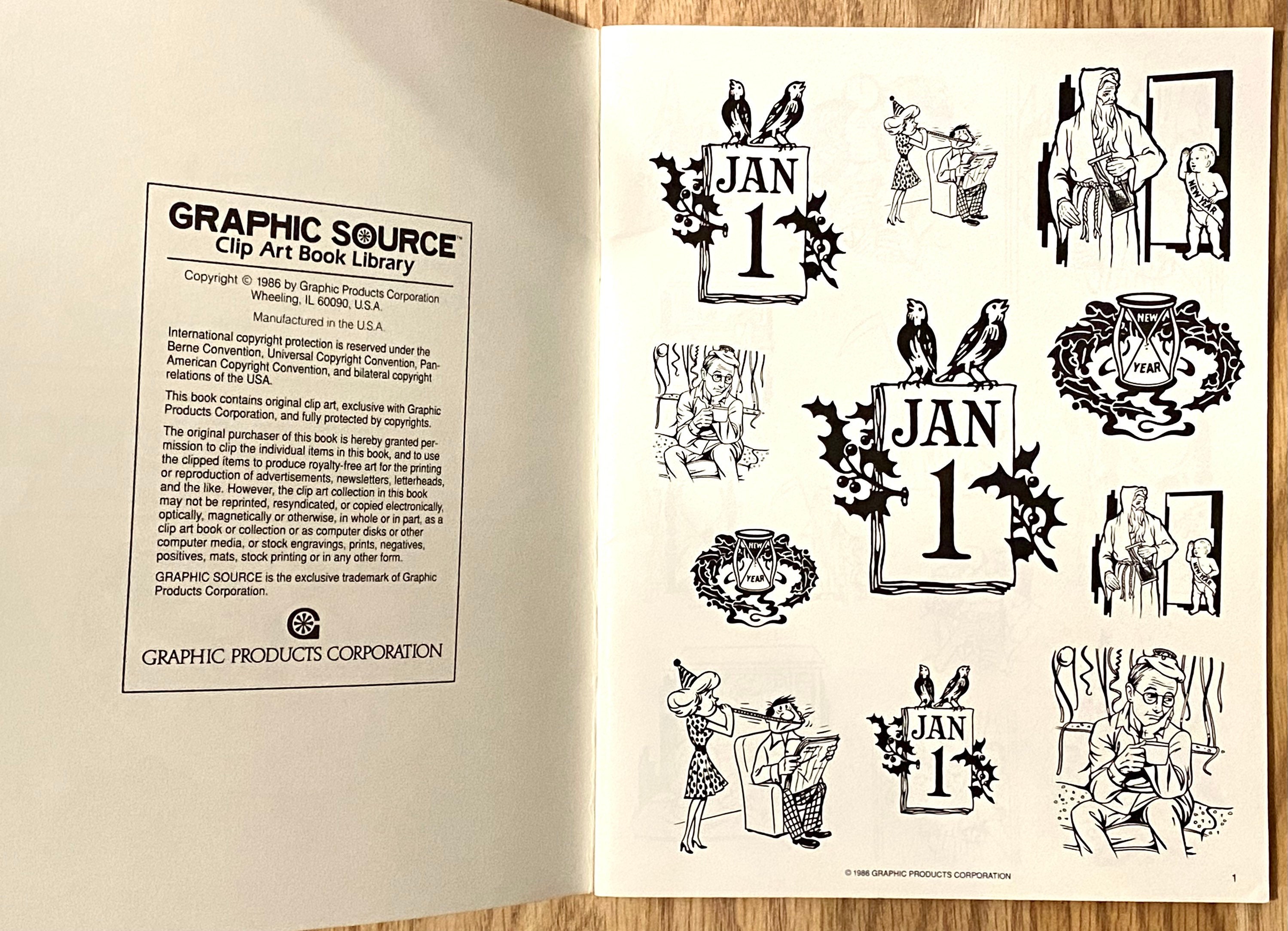 Graphic Source Clip Art Book: Retro Holiday Art-1 1986. - Etsy