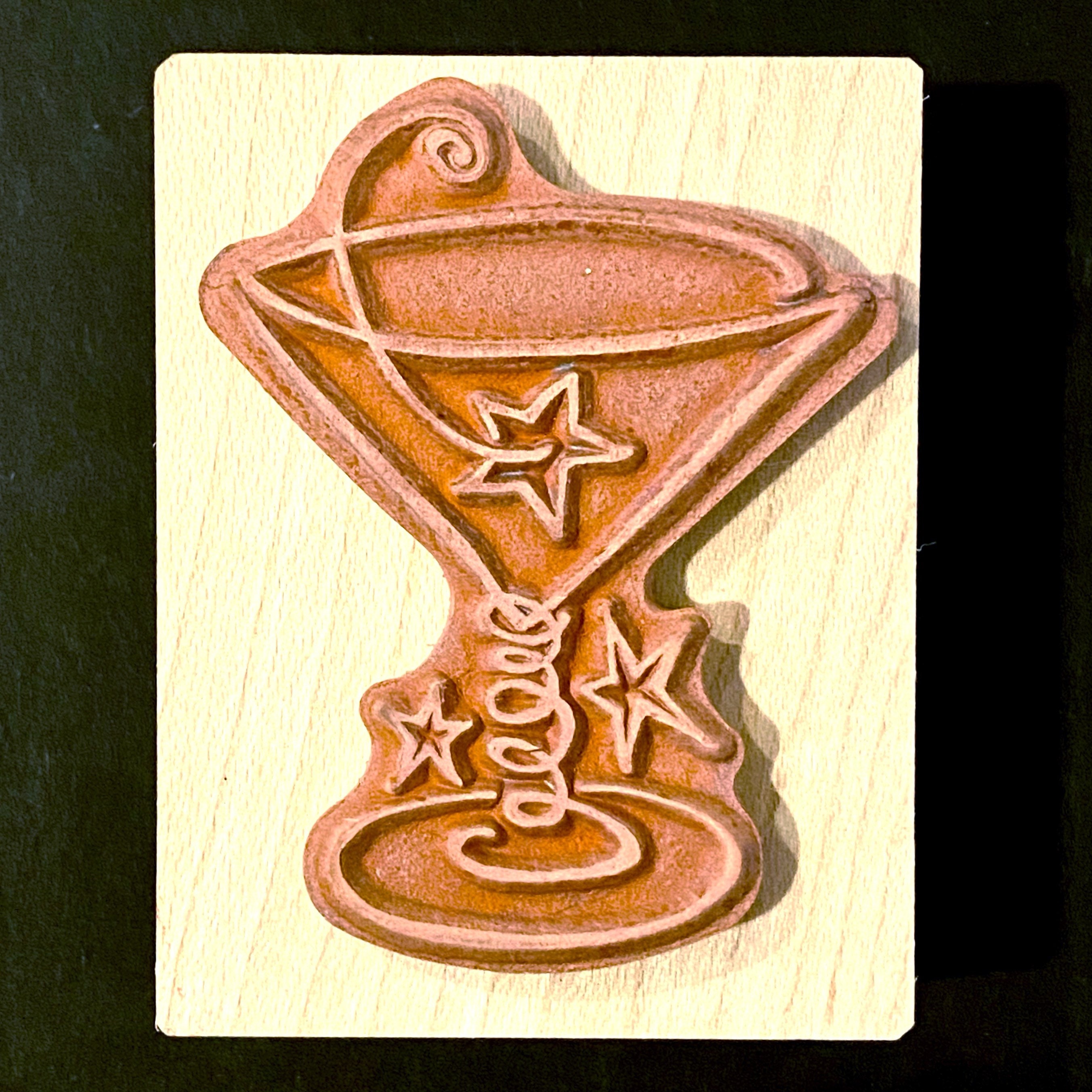 Martini Cosmo Cocktail Glass Craft Rubber Stamp With Wood Back, by PSX ...
